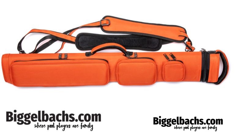 Orange 4x8 Pool Cue Backpack Case | Biggelbachs
